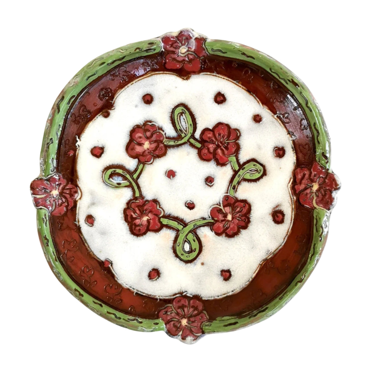 Small Dark Pink Flower Plate by Zoë Pinnell — Craft Ontario